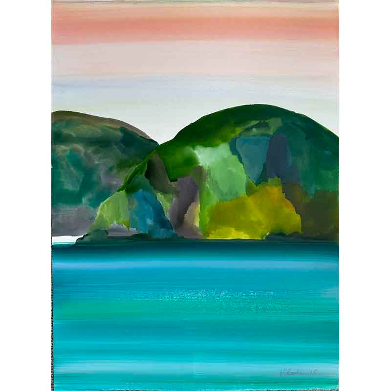 'Northland Summer Sunset across Matapouri Bay' Kathryn Carter – Railway ...